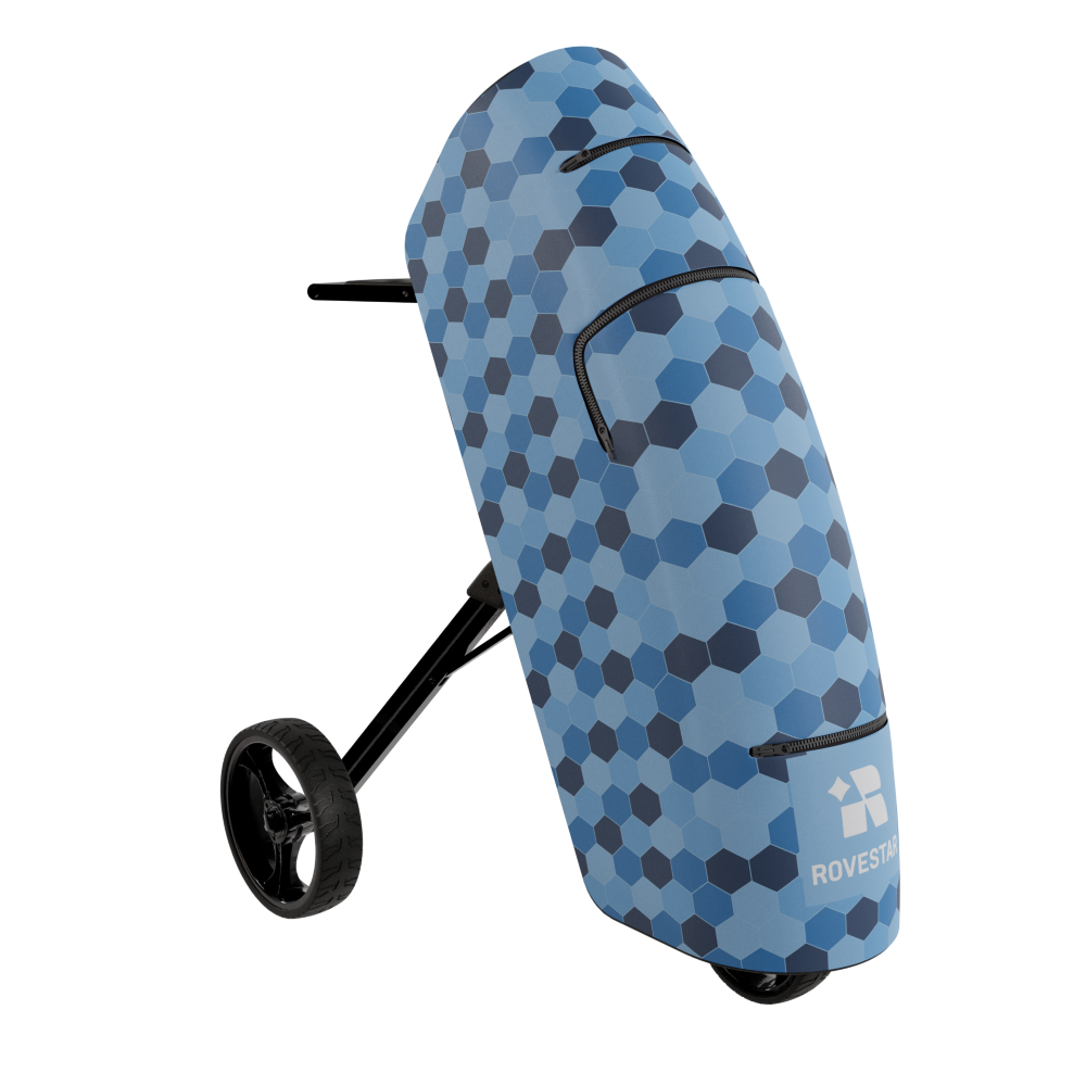 Lightweight Honeycomb Blue Golf Bag + Push Cart | Rovestar